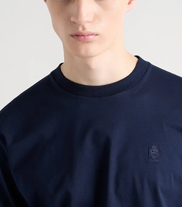 Prada Cotton Crest Logo T-shirt