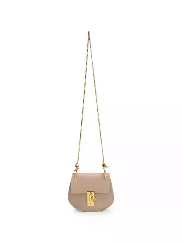 Chloé Drew Pin-lock Leather Shoulder Bag - Neutrals