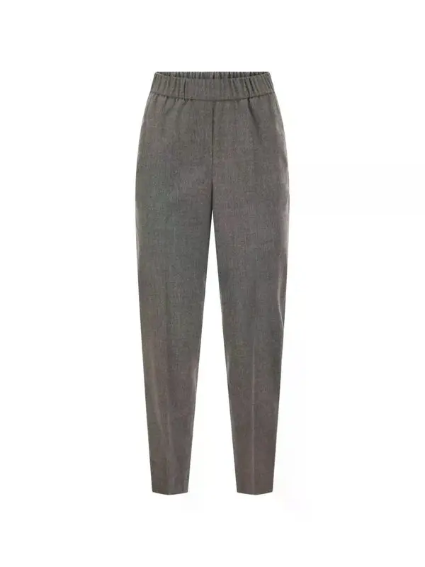 Peserico Elasticated-waistband Tapered Trousers - Grey