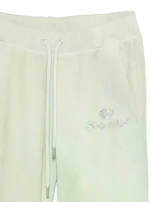 SPORTY & RICH Rhinestone Embellished Flared Track Pants