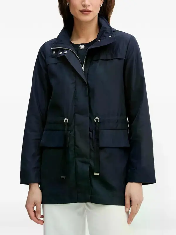 Joseph Ribkoff Hooded Drawstring Jacket - Blue