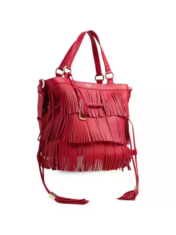 LANCEL Premier Flirt Fringed Leather Bucket Bag