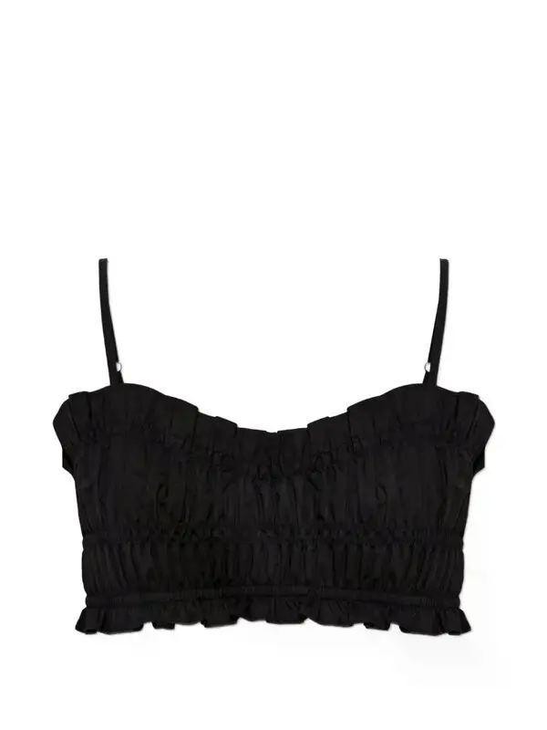 Michael Kors Ruched Crop Top - Black