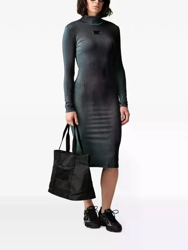 EA7 Ribbed Logo-patch Midi Dress