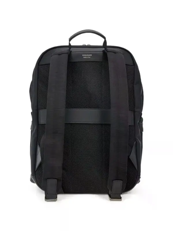 FERRAGAMO Canvas And Calfskin Leather Backpack
