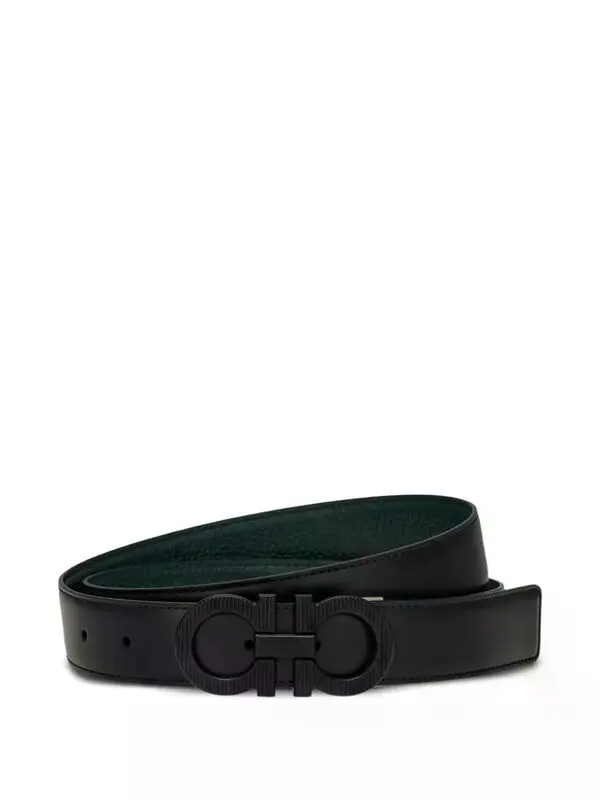 FERRAGAMO Reversible Knurled Gancini Belt