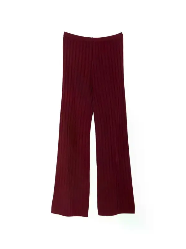 SPORTY & RICH Ribbed-knit Palazzo Pants