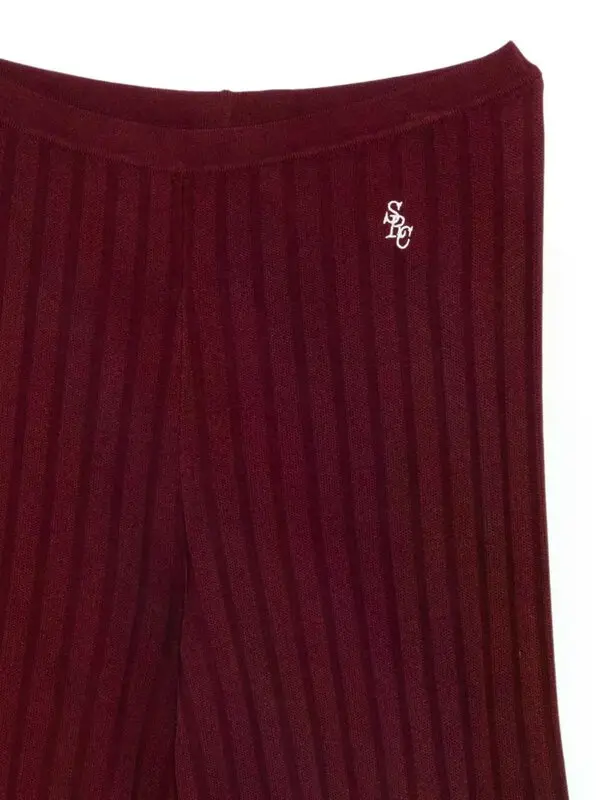 SPORTY & RICH Ribbed-knit Palazzo Pants