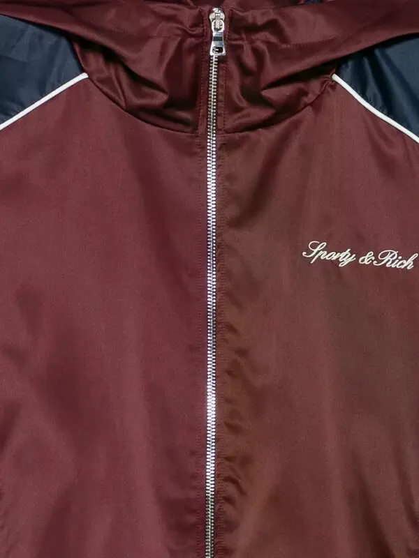 SPORTY & RICH Logo-embroidered Hooded Jacket