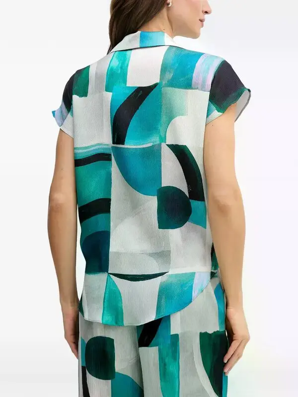 Joseph Ribkoff Abstract-print Tie-front Top