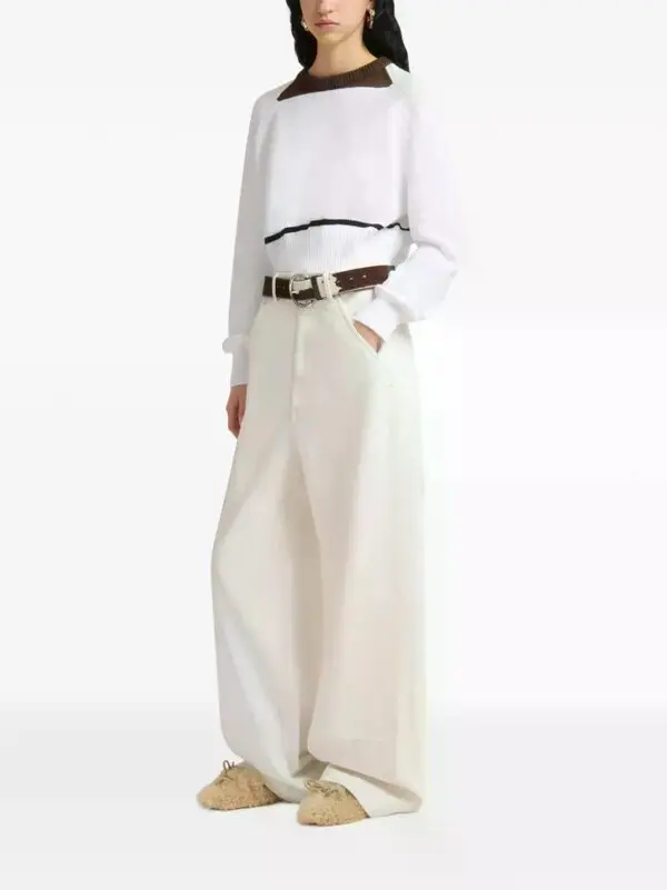Marni White Denim Wide-leg Jeans