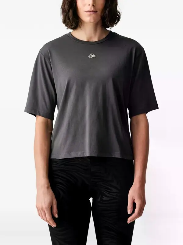 EA7 Embroidered-logo T-shirt - Grey