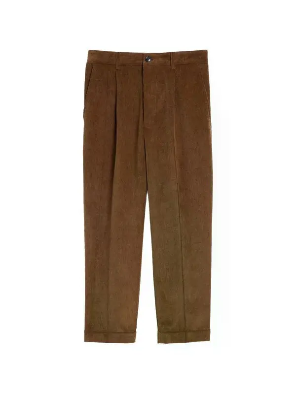 AMI Paris Carrot-fit Corduroy Cotton Trousers - Brown