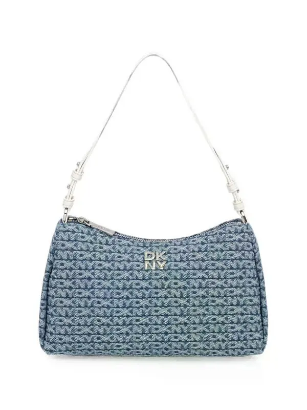 Dkny Monogram-logo Denim Tote Bag