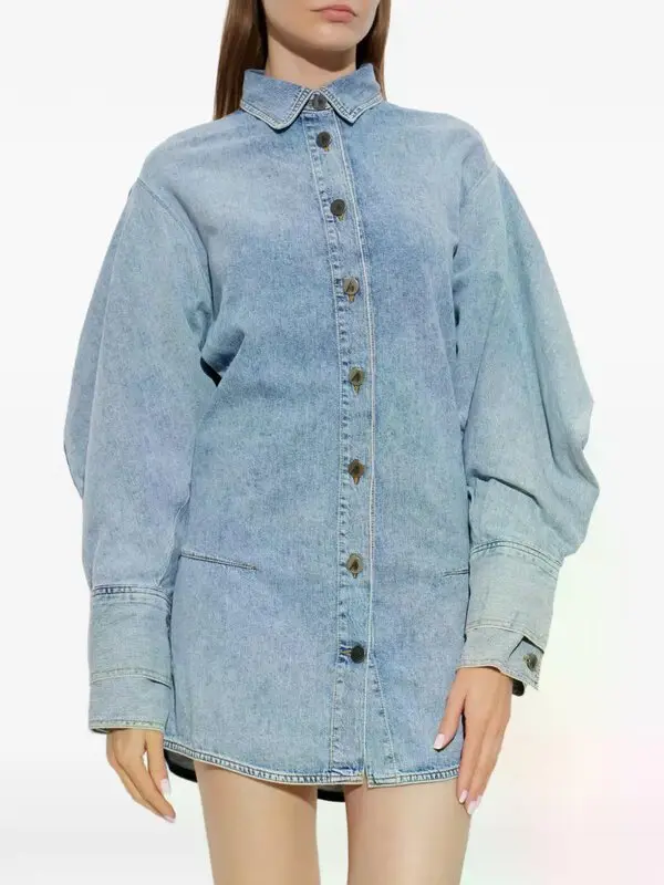 Attico Draped Denim Dress