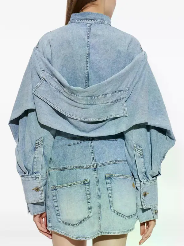 Attico Draped Denim Dress