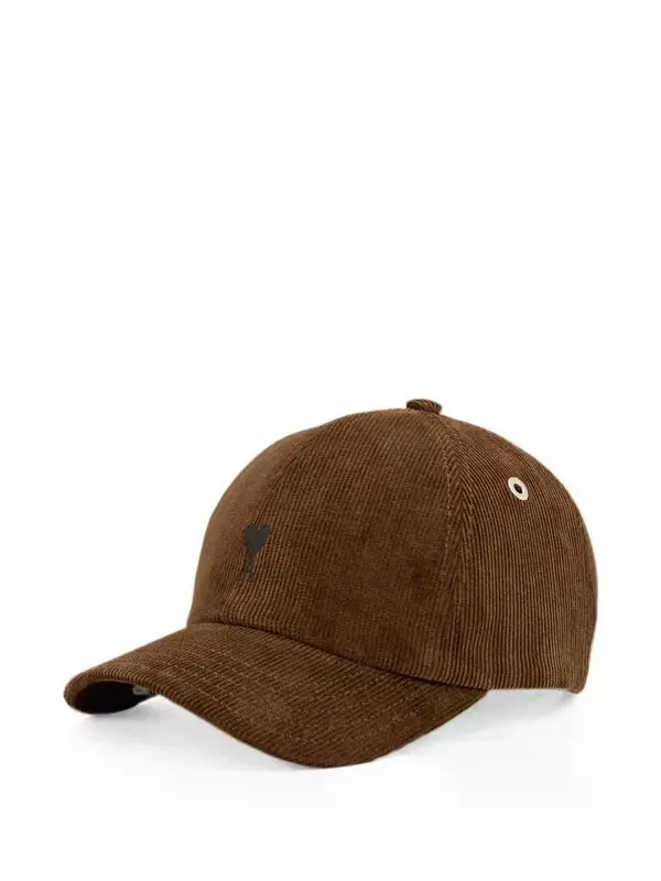 AMI Paris Corduroy Cotton Cap With De Coeur
