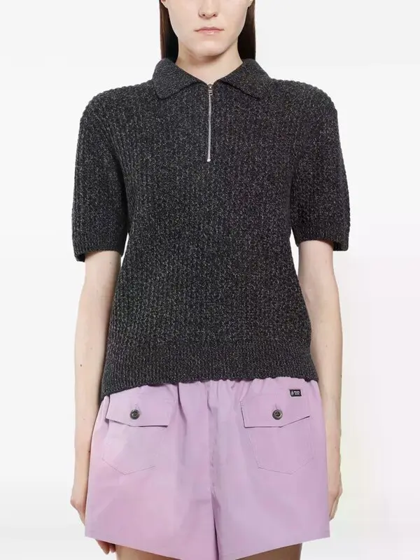 Prada Quarter-zip Knit Sweater - Grey