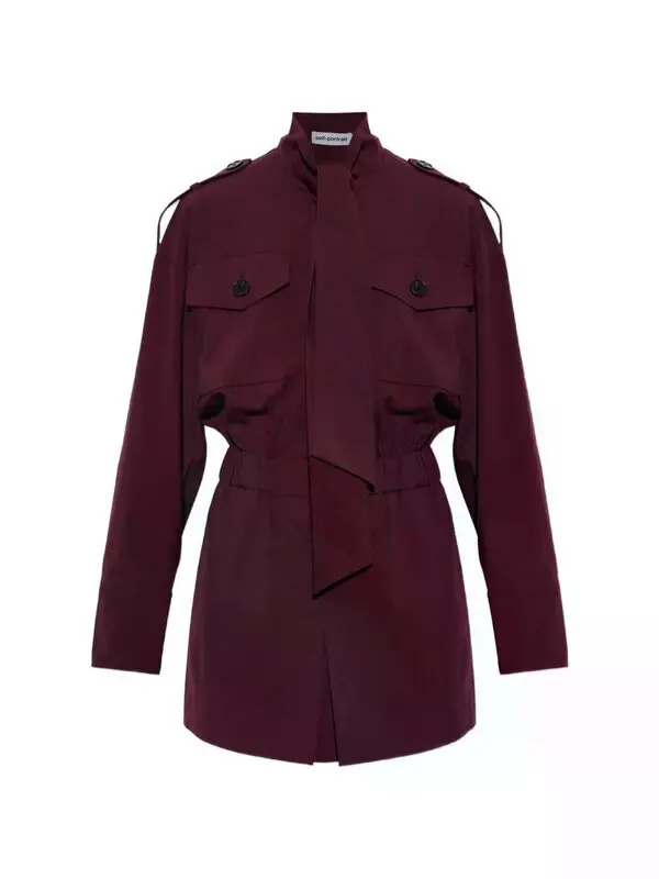 SELF-PORTRAIT Tie-neck Belted Jumpsuit