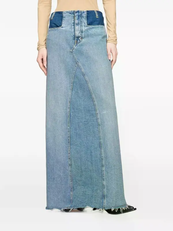 MAISON MARGIELA Patchwork Maxi Skirt - Blue