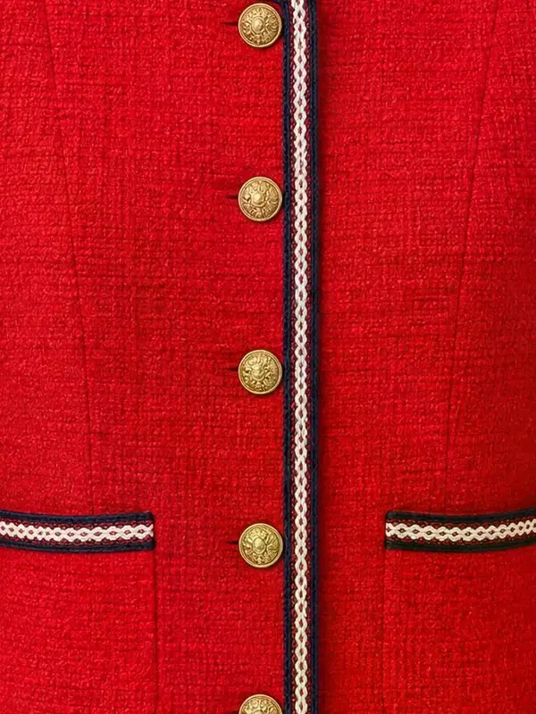 Alice + Olivia Avalon Tweed Jacket - Red