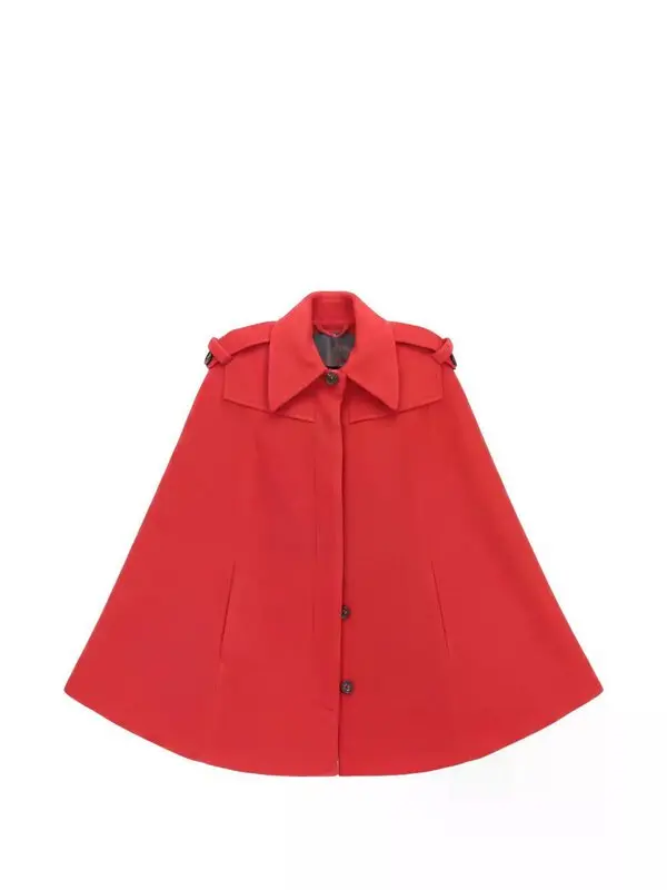 Isaia Epaulette-detail Button-up Cape - Red