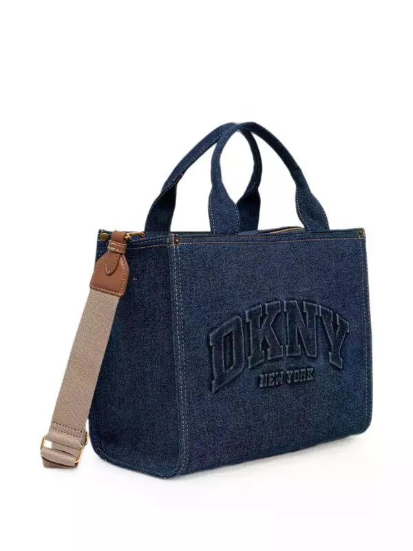 Dkny Logo-embossed Denim Tote Bag