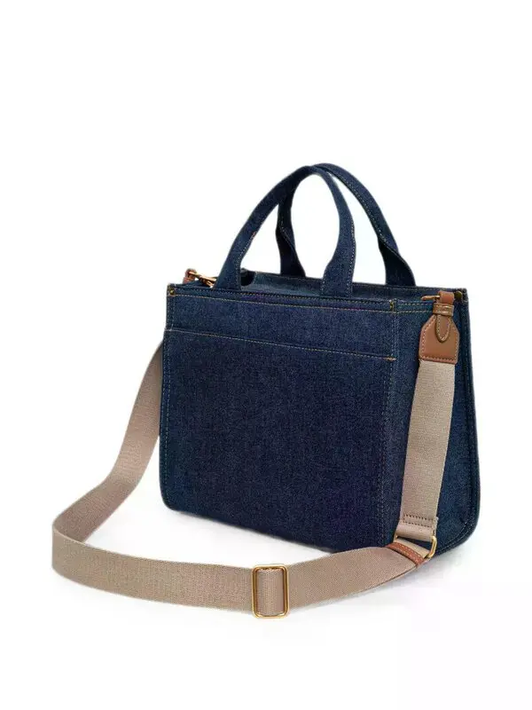 Dkny Logo-embossed Denim Tote Bag - Blue