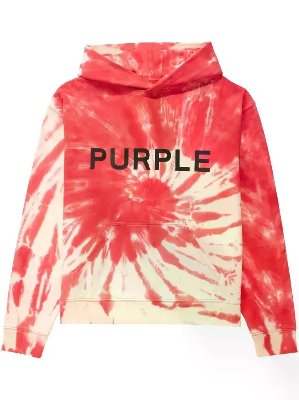 PURPLE BRAND Logo-print Tie-dye Hoodie - Red