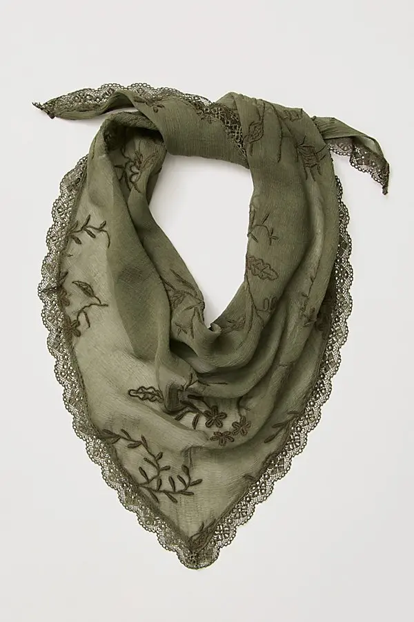 Free People Lucie Hair Scarf At - Olive