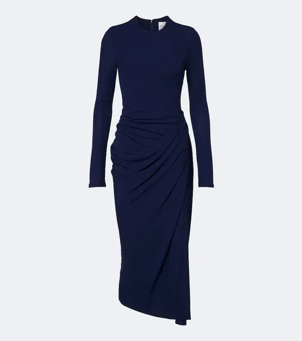 Erdem Draped Jersey Midi Dress - Blue