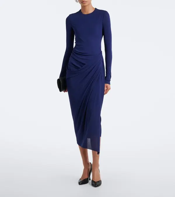 Erdem Draped Jersey Midi Dress