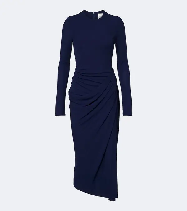 Erdem Draped Jersey Midi Dress - Blue