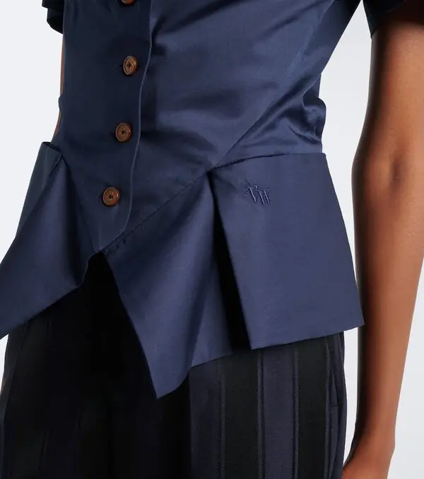 VIVIENNE WESTWOOD Navy Cotton Button-front Top - Blue