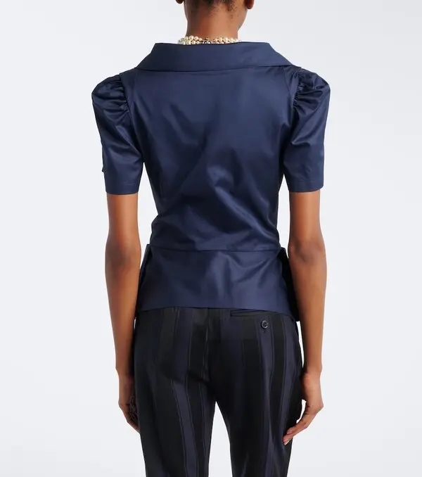 VIVIENNE WESTWOOD Navy Cotton Button-front Top - Blue