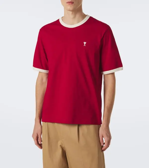 AMI Paris De Cour Cotton Jersey T-shirt - Red