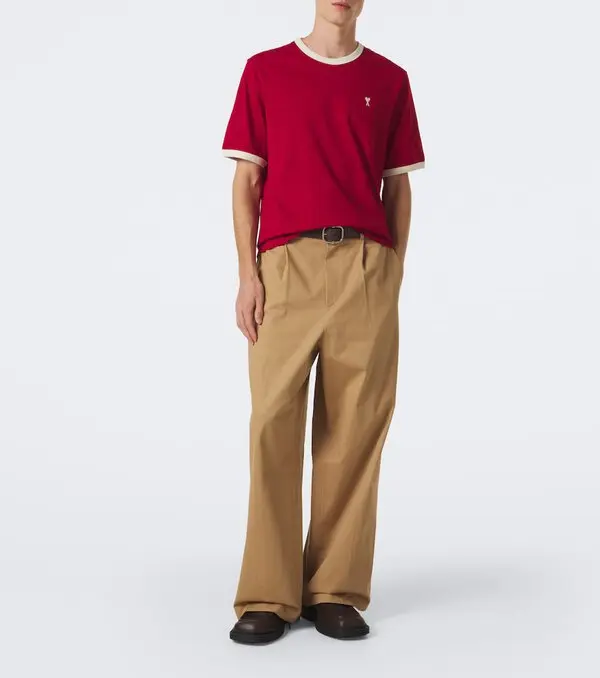 AMI Paris De Cour Cotton Jersey T-shirt - Red
