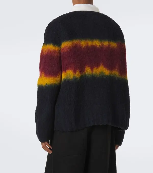 Sacai Knitted Wool-blend Cardigan