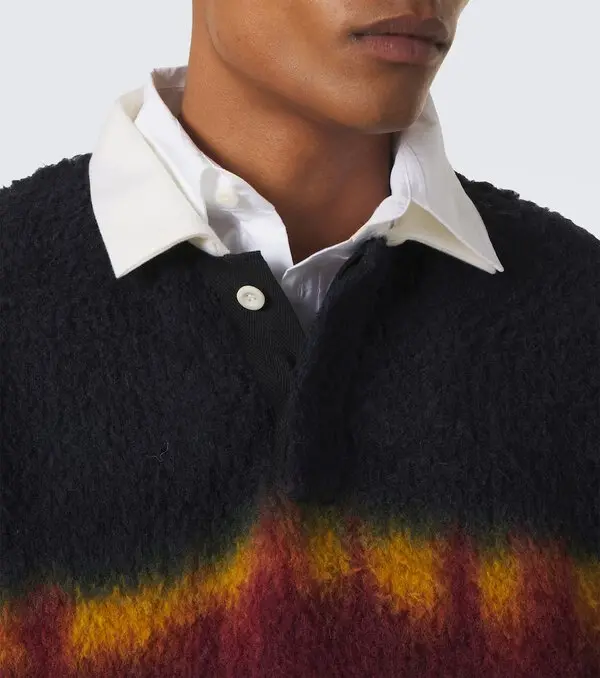 Sacai Knitted Wool-blend Cardigan