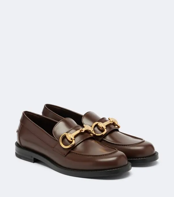 Gucci Boulevard Horsebit Leather Loafers - Brown