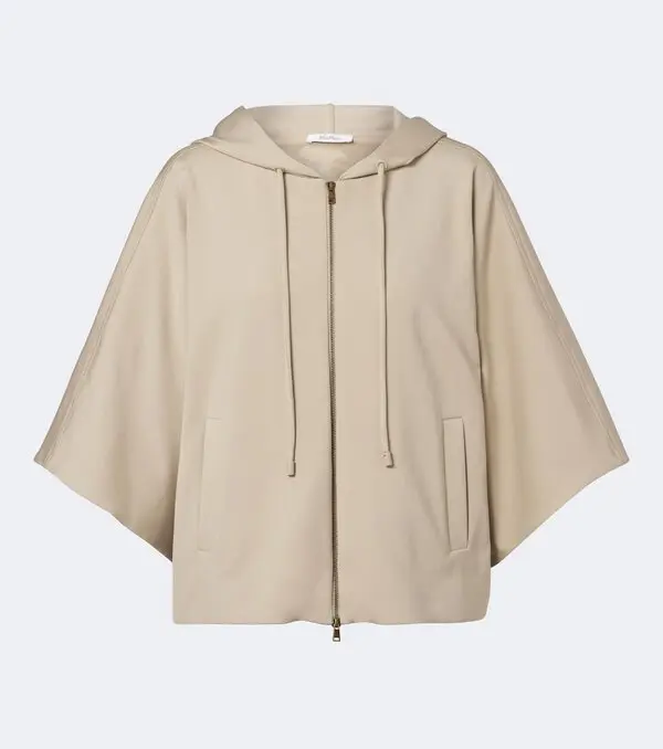 Max Mara Caped Zip-up Hoodie - Beige