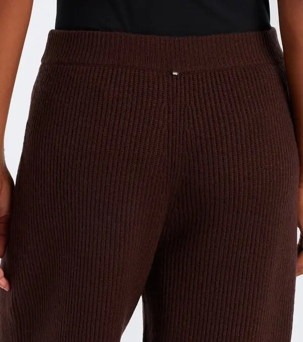 Sportmax Ribbed-knit Wool And Cashmere Wide-leg Trousers