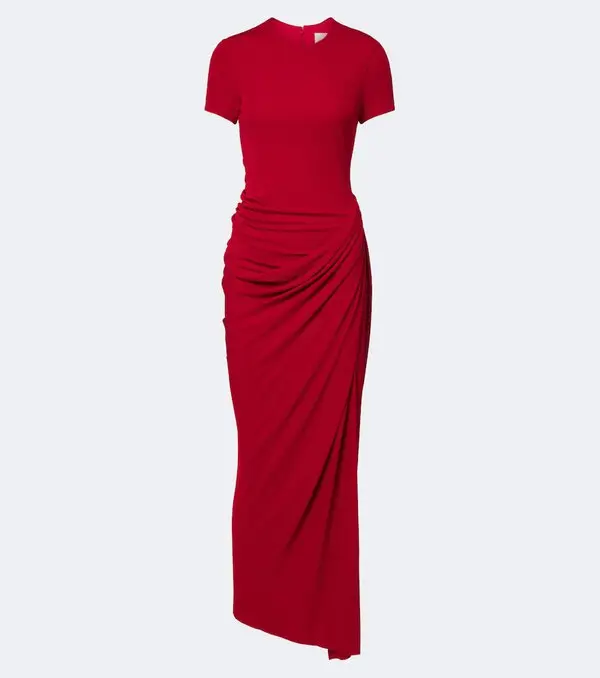 Erdem Draped Jersey Maxi Dress - Red