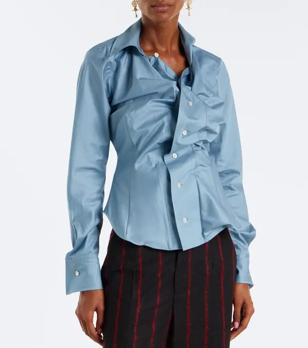 VIVIENNE WESTWOOD Cotton Poplin Shirt - Blue