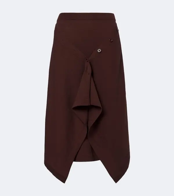 LEMAIRE Wool-blend Midi Skirt - Brown
