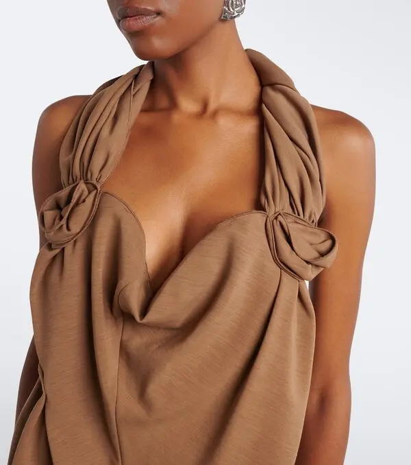 Magda Butrym Appliqué Wool-blend Gown