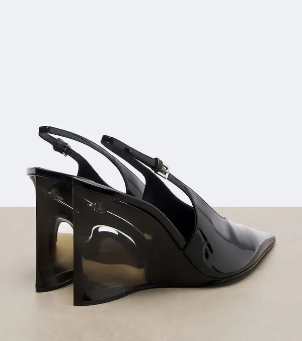Alaïa Invisible Patent Leather Wedge Pumps