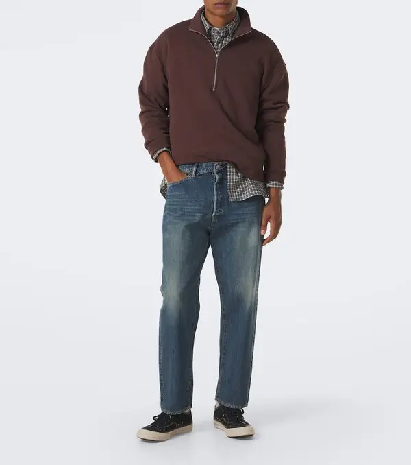 A.PRESSE Faded Wide-leg Jeans