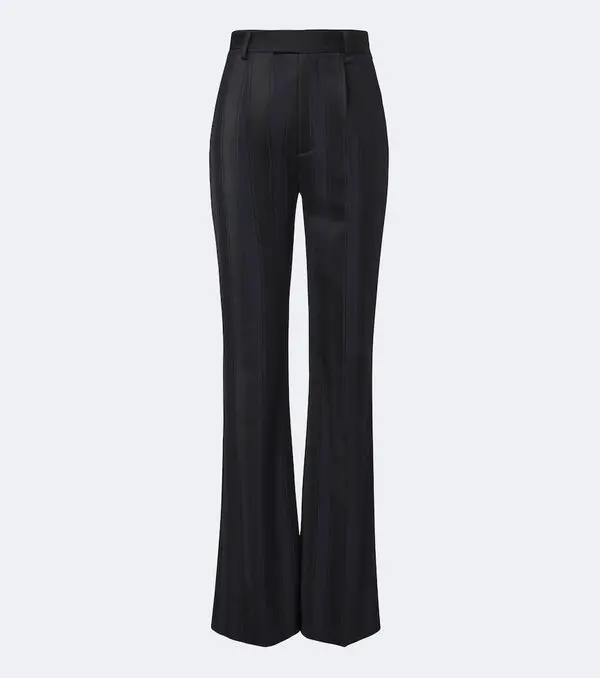 VIVIENNE WESTWOOD Ray Striped Virgin Wool Flared Pants - Blue