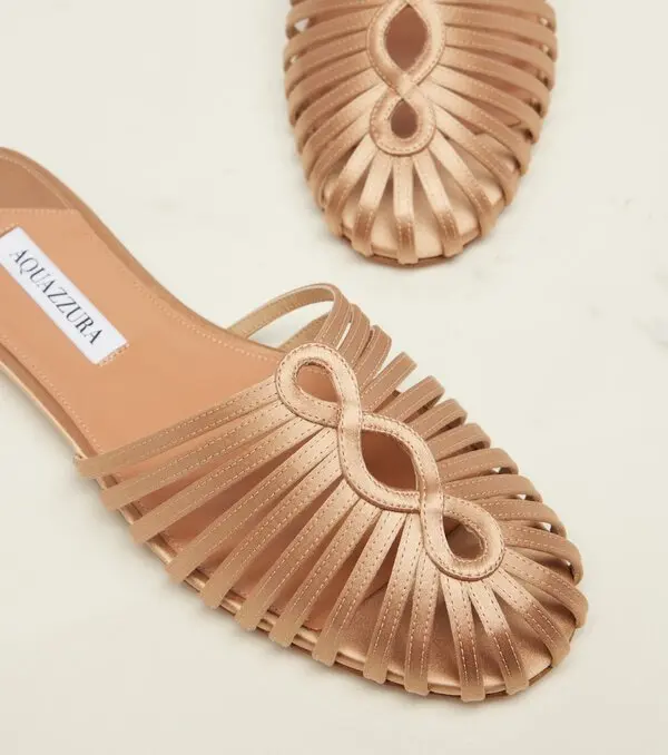 AQUAZZURA Sweet Surrender Satin Mules